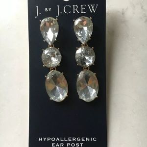 J. Crew Jewelry | J Crew Black And Crystal Chandelier Earrings | Poshmark